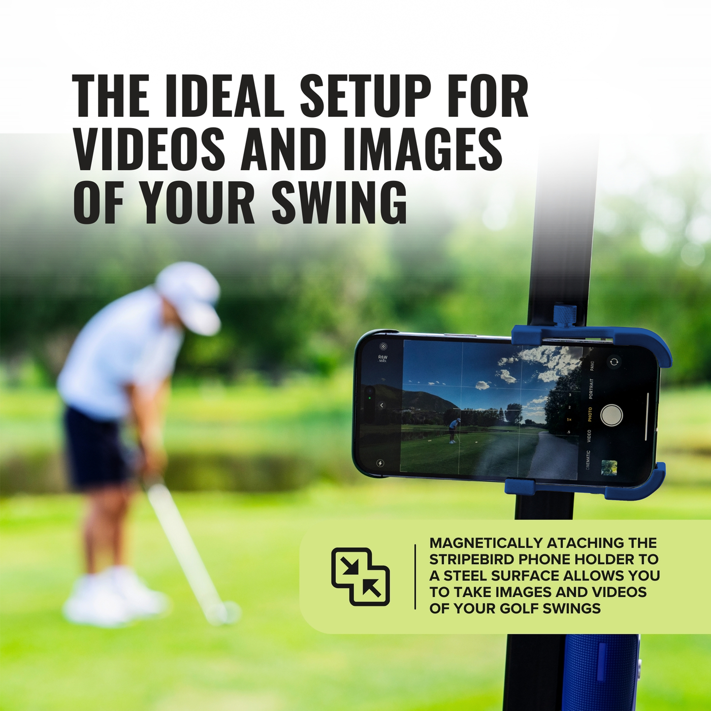 Golf Magnetic Phone Holder | N52 Neodymium | Stripebird